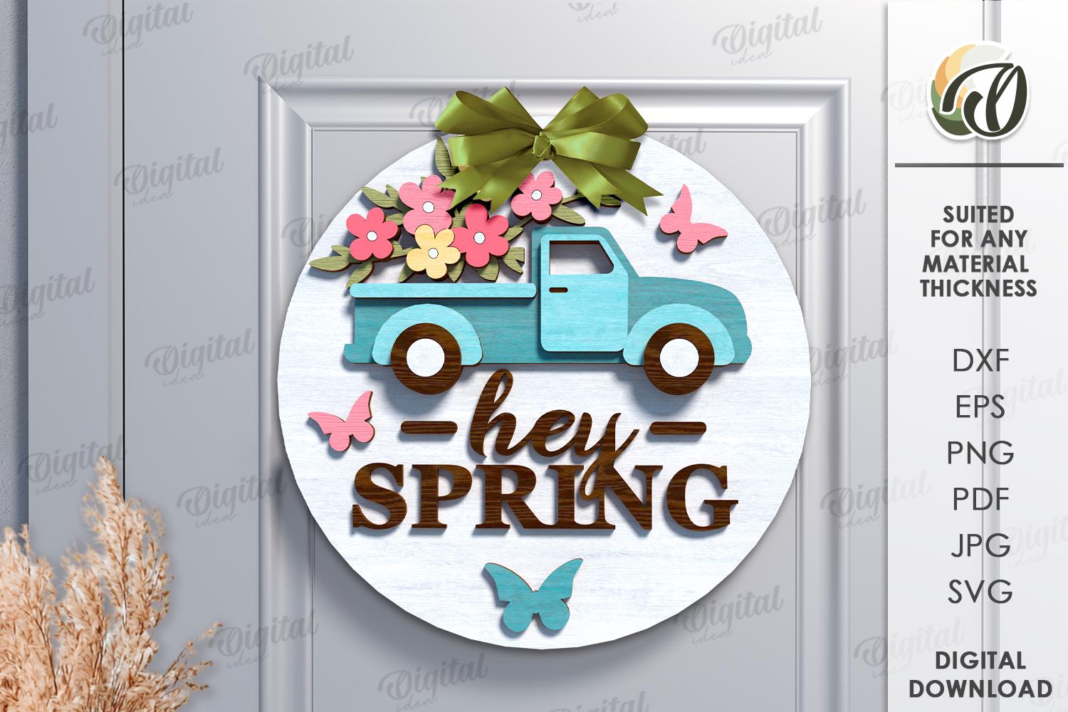 3D Spring Layered Round Signs Bundle, Wall Decor Laser Cut Files ...