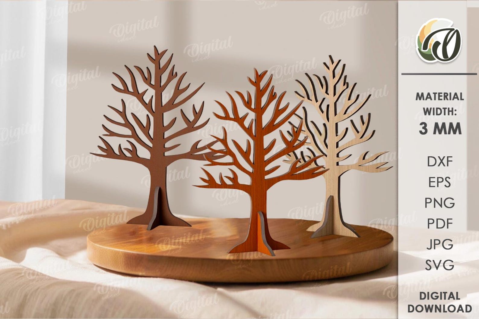 3D Fall Trees Bundle, Freestanding Tree Laser Cut, Autumn Tree Svg ...