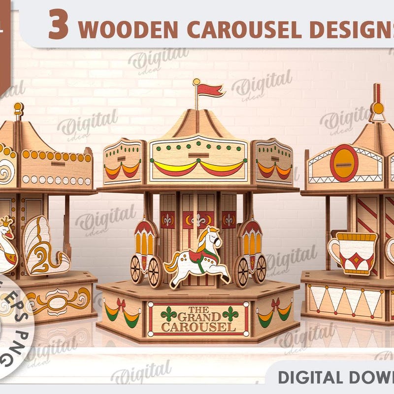 3d Carousel Svg - Etsy
