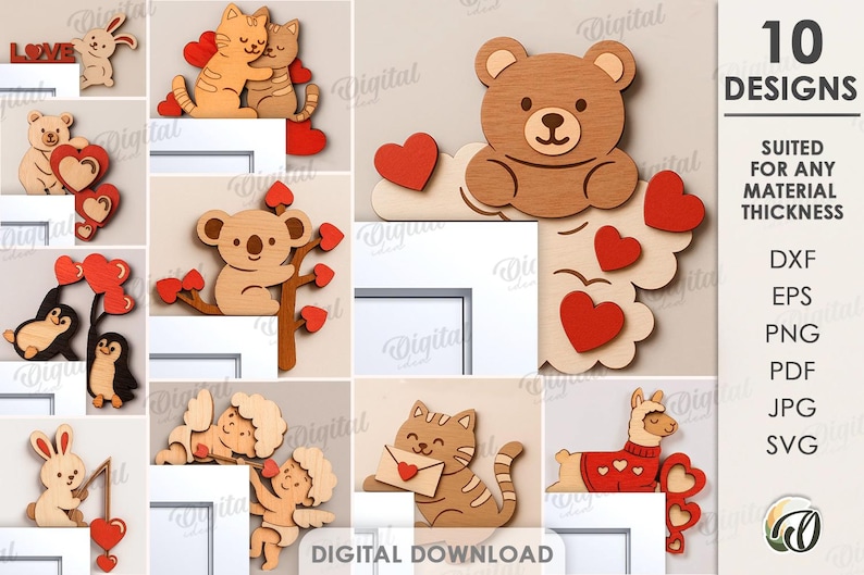 3D Valentine's Day Door Corners Bundle, Trim Corner Laser Cut Files ...
