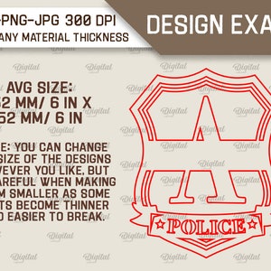 Police Monogram Alphabet Bundle, Police Badge Laser Cut, Personalized ...
