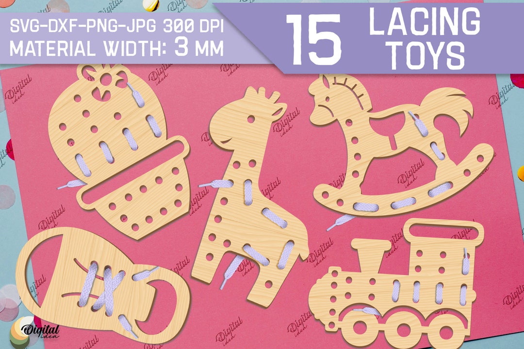 Montessori Lacing Toys Bundle, Learn to Tie Shoe Laces Svg, Baby ...