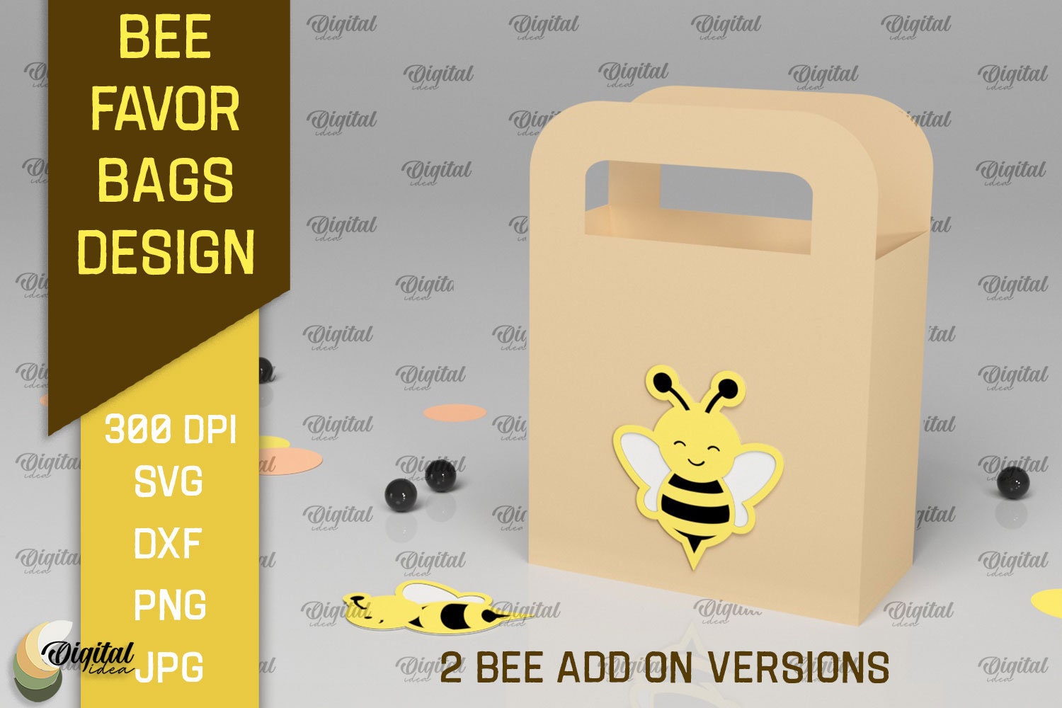 Bee Paper Bags and Boxes Bundle, 3D Paper Cut SVG, Cute Bee Svg, Candy ...