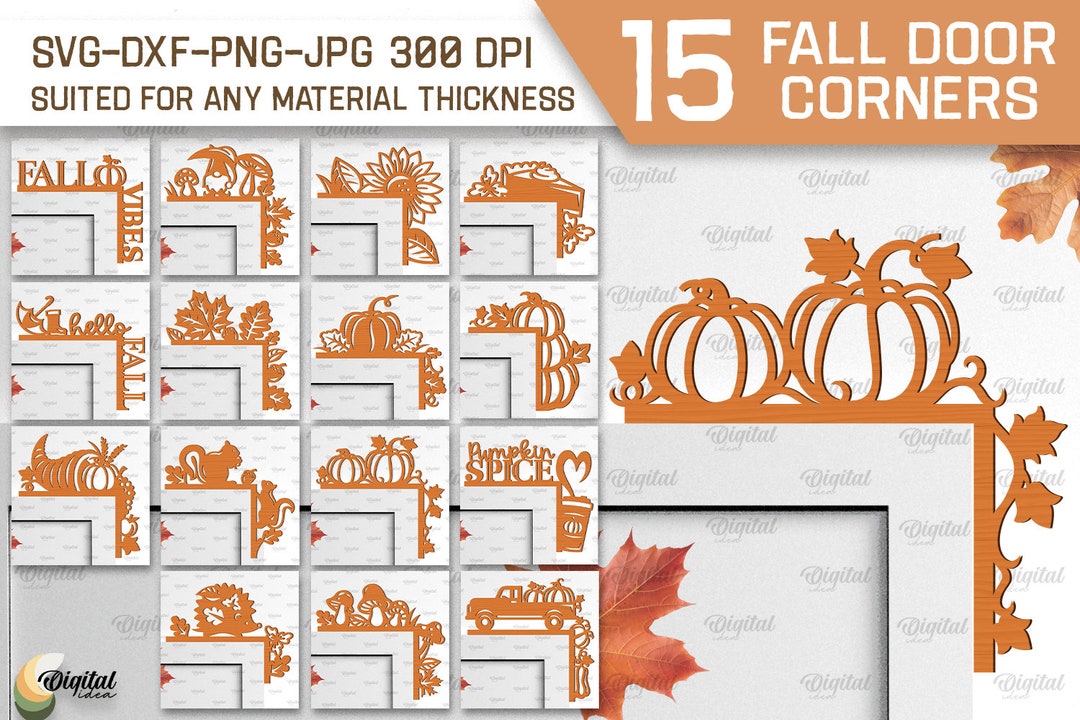 Fall Door Corners Bundle, Fall Trim Corner Laser Cut, Autumn Door ...