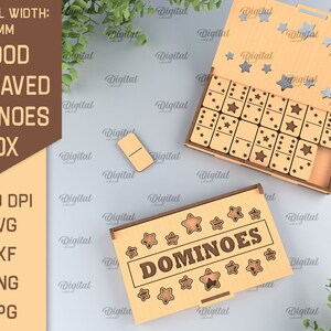 Dominoes Lasercut SVG Bundle, 3D Domino Box Set Laser Cut, Box and ...