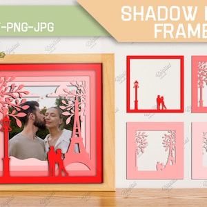Shadow Box Frames Bundle, Floral Shadowbox Paper Cut, 3D Papercut ...