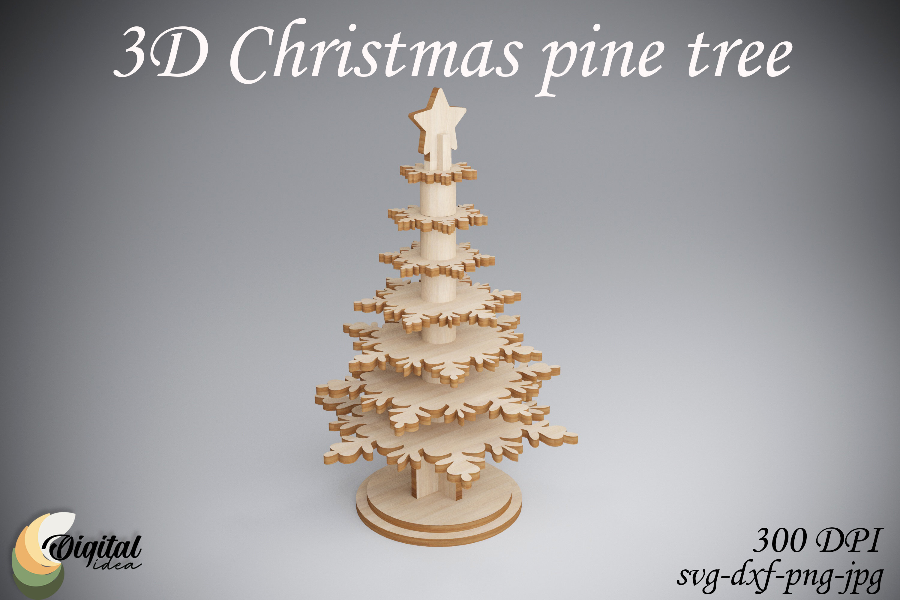 3D Christmas Trees Laser Cut Bundle, Standing Trees Glowforge, Pine ...