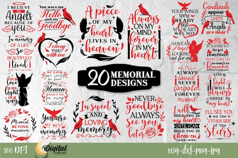 In Loving Memory SVG Bundle, Memorial Svg Bundle, Cardinal SVG ...
