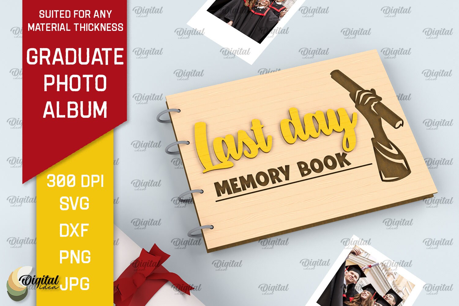 3D Graduation Album Covers Bundle, Wooden Photo Album Cover Lasercut ...