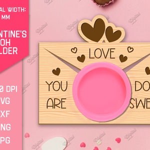 Valentine's Day Play Doh Holders Bundle, Playdoh Holder Laser Cut, Kids ...