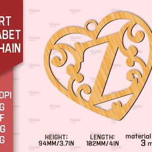 Heart Alphabet Keychains Bundle, Valentine's Day Heart Tags ...