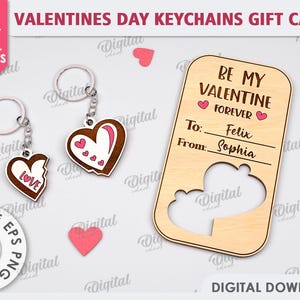 3D Valentine's Day Keychain Cards Bundle, Valentine Keychain Pop up ...
