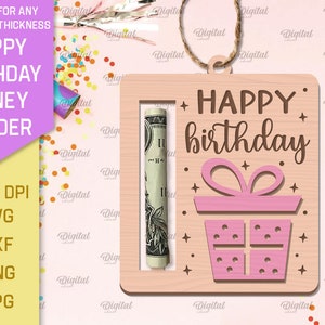 3D Birthday Money Holders Bundle, Dollar Banknote Holder Lasercut ...
