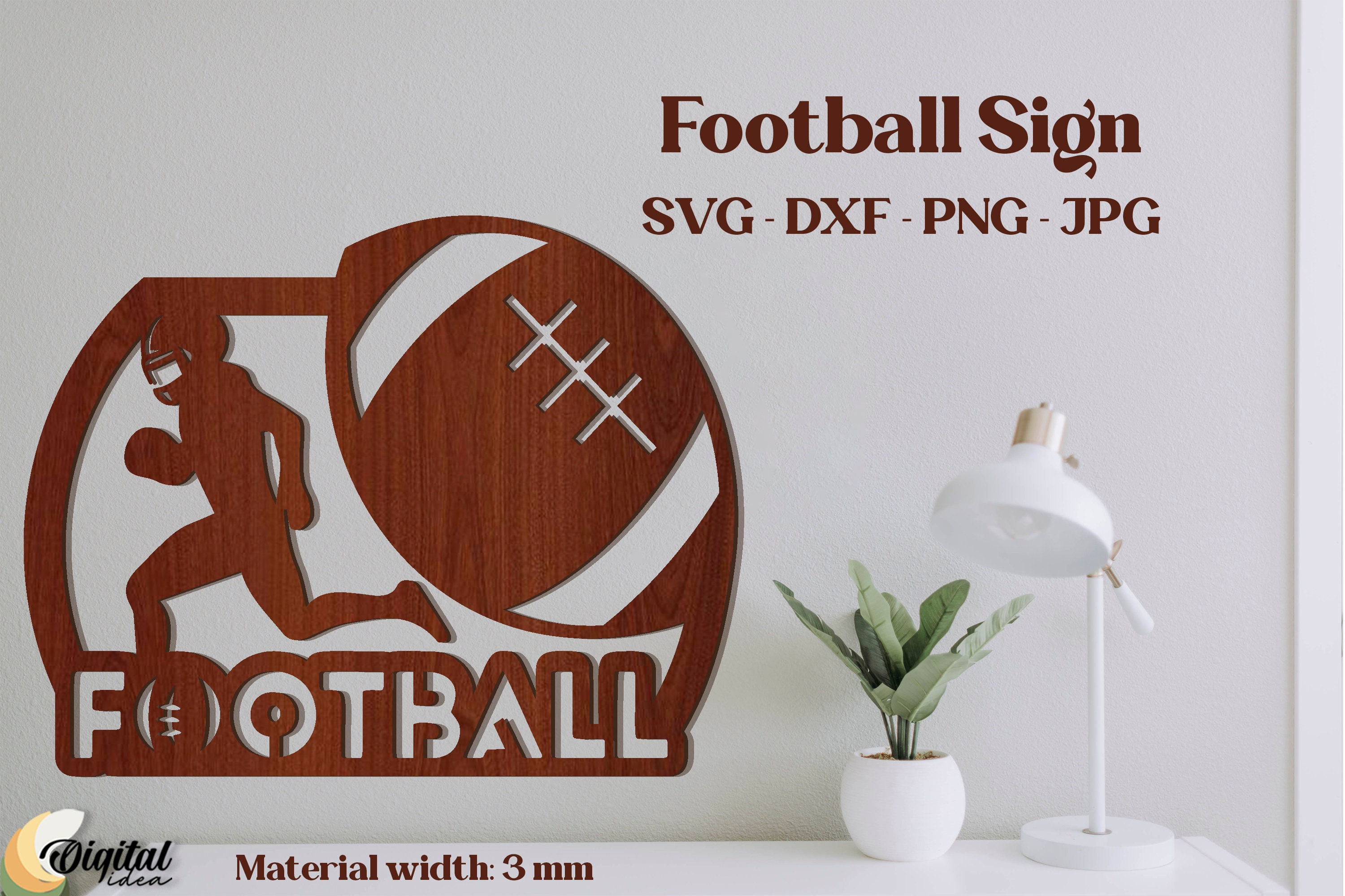 Football Lasercut SVG Bundle, Football Hanging Wall Sign, Sports Svg ...