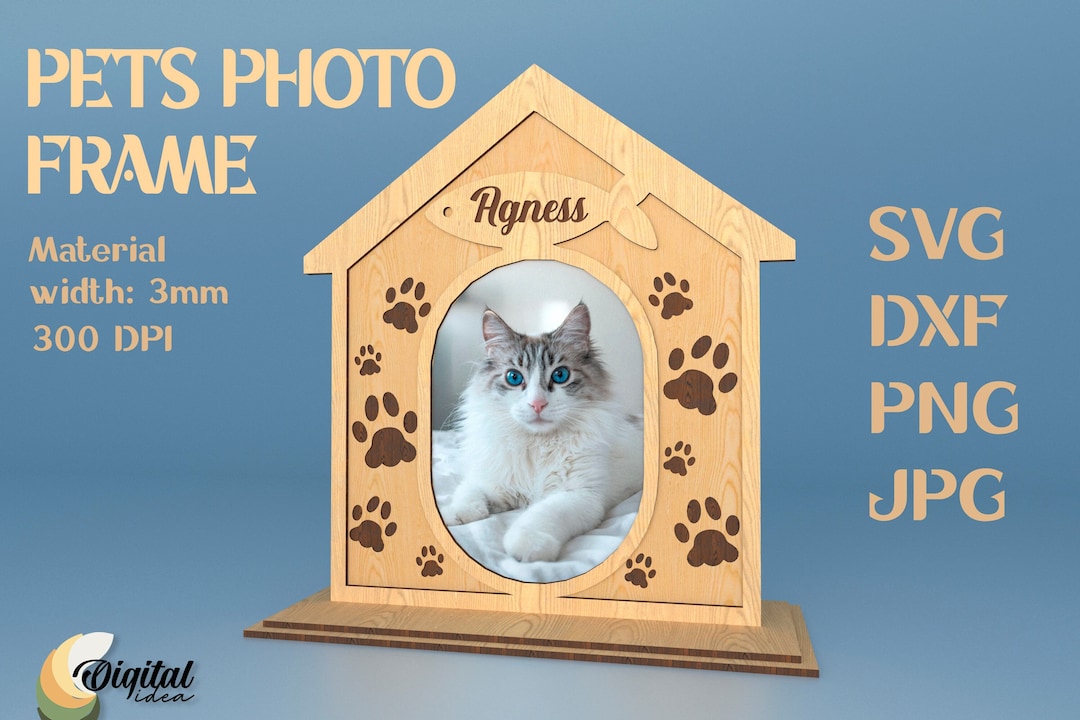 3D Personalized Cat Frame, Family Pet Frame, Photo Frame Template ...