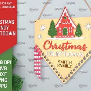 3D Christmas Candy Cane Countdowns Bundle, Days Until Xmas Countdown ...