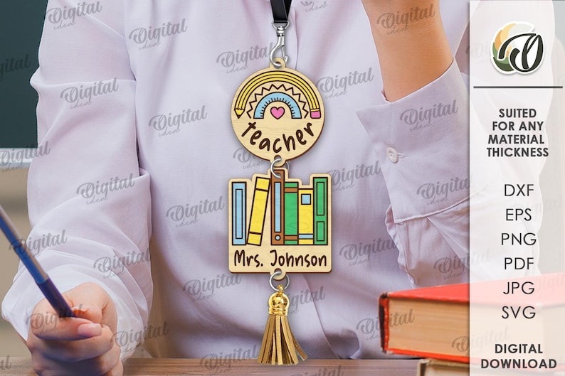 3D Teacher Lanyards Bundle, School Badge Laser Cut, Teacher Quotes Svg ...