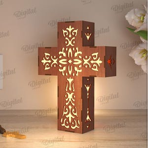 3D Cross Lamps Bundle, Cross Standing Lantern Laser Cut, Religious ...