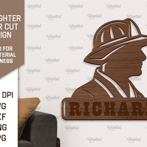 Firefighter Signs Bundle, Custom Name Sign Laser Cut, Fire Fighter ...