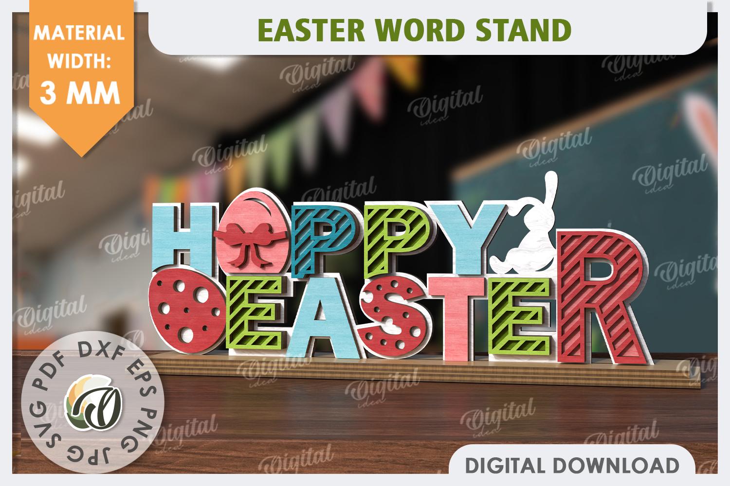 3D Easter Word Stands Bundle, Layered Easter Decoration Laser Cut ...