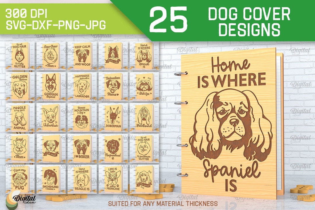 Dog Notebook Covers Bundle SVG, 3D Journal Binder, 4 Ring Binder ...