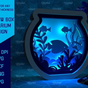 Aquarium Shadow Box Bundle, Underwater Shadow Box Paper Cut, 3D ...