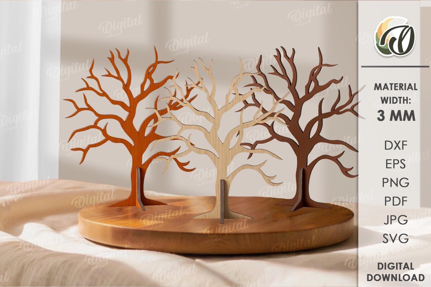 3D Fall Trees Bundle, Freestanding Tree Laser Cut, Autumn Tree Svg ...