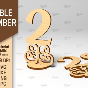 Standing Table Numbers Bundle, 3D Number Stands Laser Cut, Birthday ...