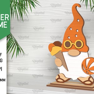 Summer Gnomes Bundle, 3D Gnome Svg Laser Cut, Summer Shelf Sitter ...