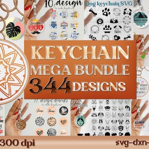 Keychain MEGA Bundle, Round Key Ring SVG Designs, Key Ring Mega Svg ...