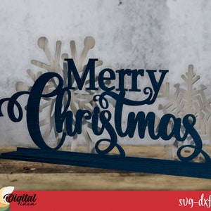 Merry Christmas Laser Cut Files, Set of 3 Christmas Signs SVG, Merry ...