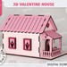 3D Valentine's Day Houses Bundle, Valentine Decors Laser Cut, Love ...