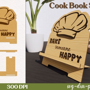 Cook Book Lasercut Stands Bundle, Kitchen Bundle, 3D Cookbook Stand ...