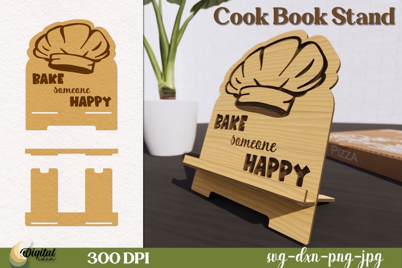 Cook Book Lasercut Stands Bundle, Kitchen Bundle, 3D Cookbook Stand ...