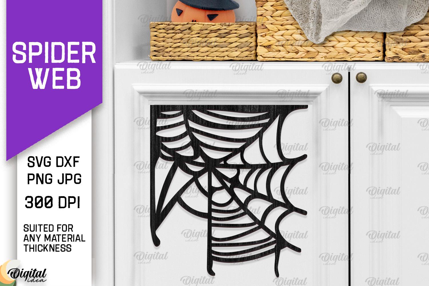 Halloween Spider Web Decor Bundle, Wooden Halloween Wall Art Laser Cut ...