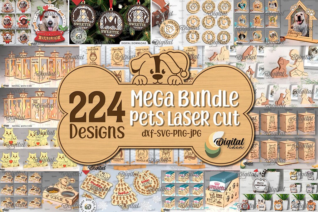 3D Pets Laser Cut Mega Bundle, 224 Pet Lasercut Designs, Pet Memorial ...