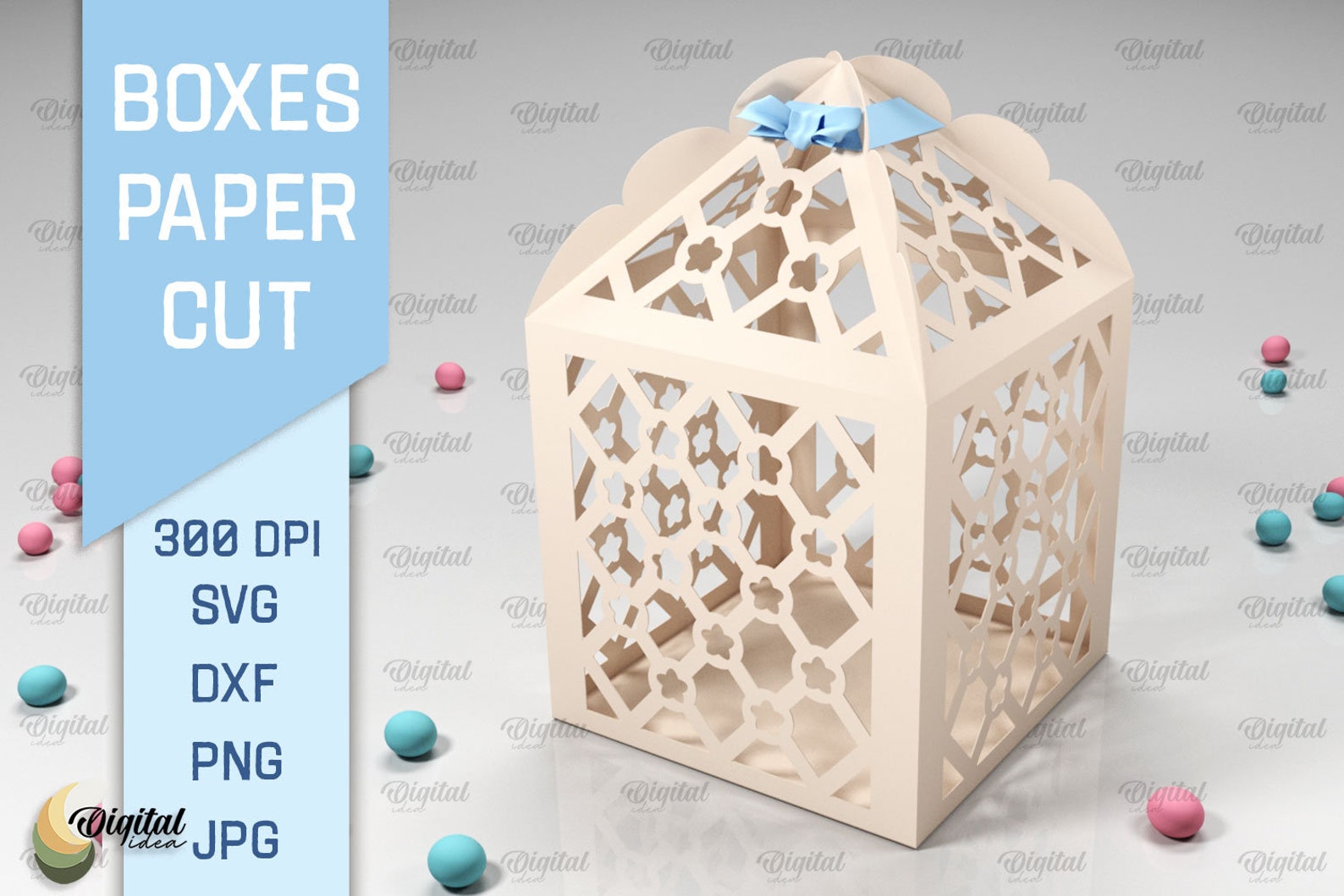 Decorative Boxes Papercut Bundle, Box Template, 3D Paper Cut SVG, Candy ...