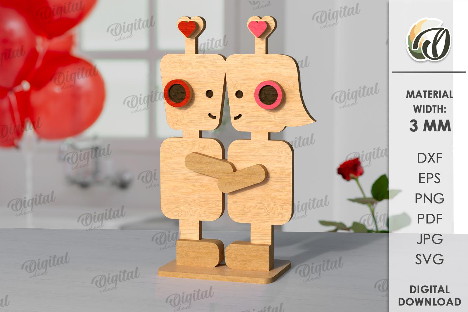 Paquete de figuras 3D para el Día de San Valentín, adorable pareja con ...