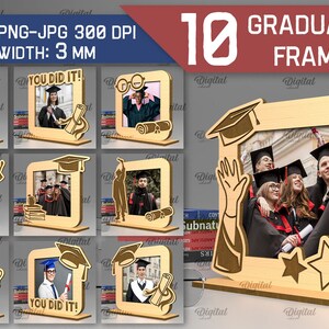 3D Graduation Photo Frames Bundle, Graduate Picture Frame With Stand ...