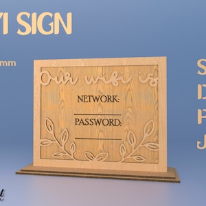 Wifi Sign Lasercut, 3D Wifi Password Tabletop Stand, Personalized Wifi ...