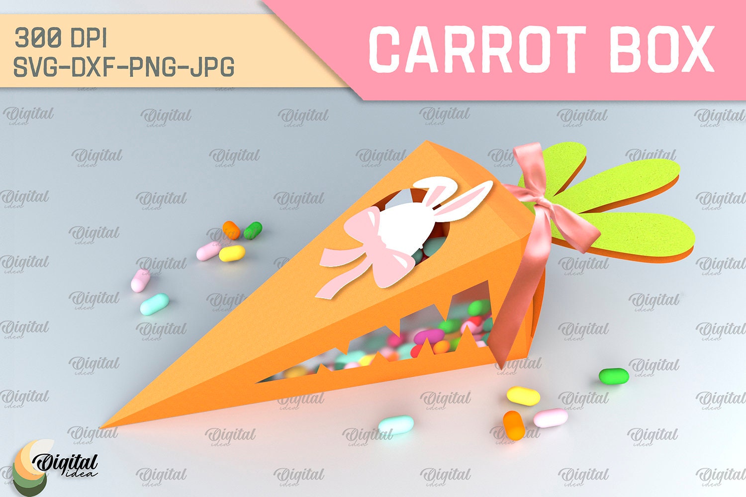 Easter Carrot Boxes Papercut Bundle, Bunny Box Template, 3D Paper Cut ...