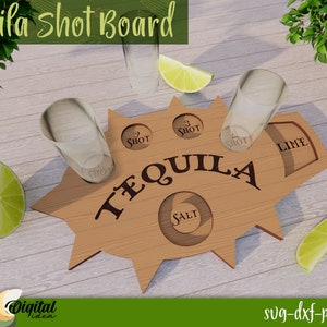 Tequila Shot Boards Bundle, 3D Tequila Trays Lasercut, Tequila Flight ...