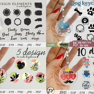 Keychain MEGA Bundle, Round Key Ring SVG Designs, Key Ring Mega Svg ...