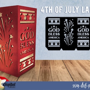 4th of July Papercut Lantern Bundle, Independence Day Lantern Template ...