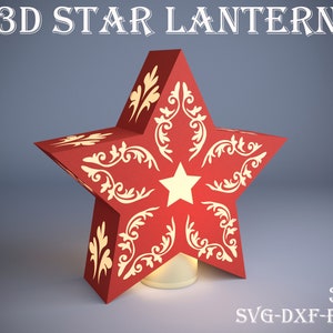 3D Star Lantern Bundle, Papercut Lantern Template, Star Shaped Lamp SVG ...
