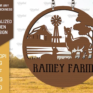 Personalized Wooden Farm Signs Bundle, Farm House Hanger Laser Cut ...