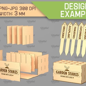 3D Garden Stakes Bundle, 3D Laser Cut, Vegetable Stakes Holder SVG ...