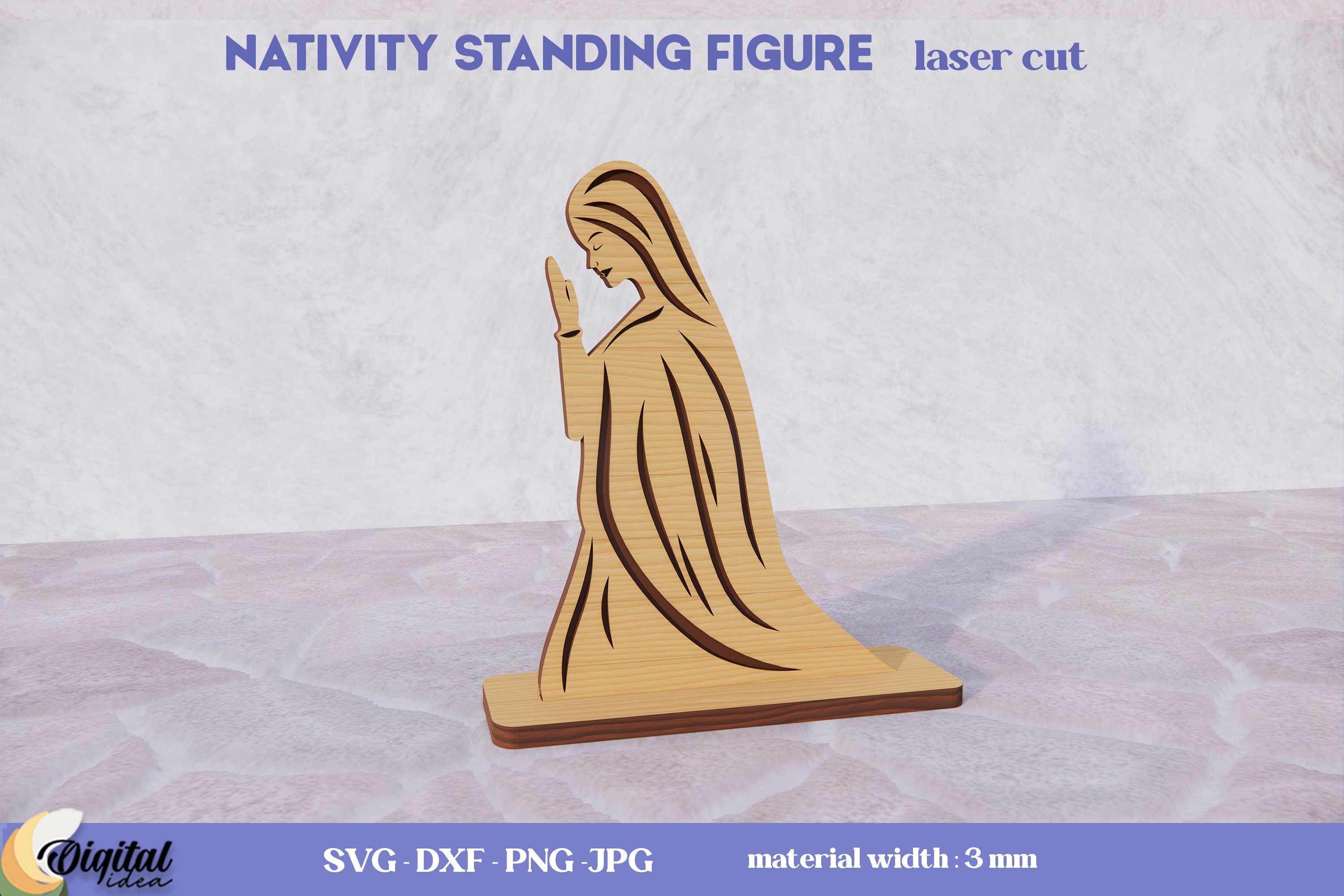 Nativity Stand Laser Cut Bundle, Nativity Scene Wooden Stand, Standing ...
