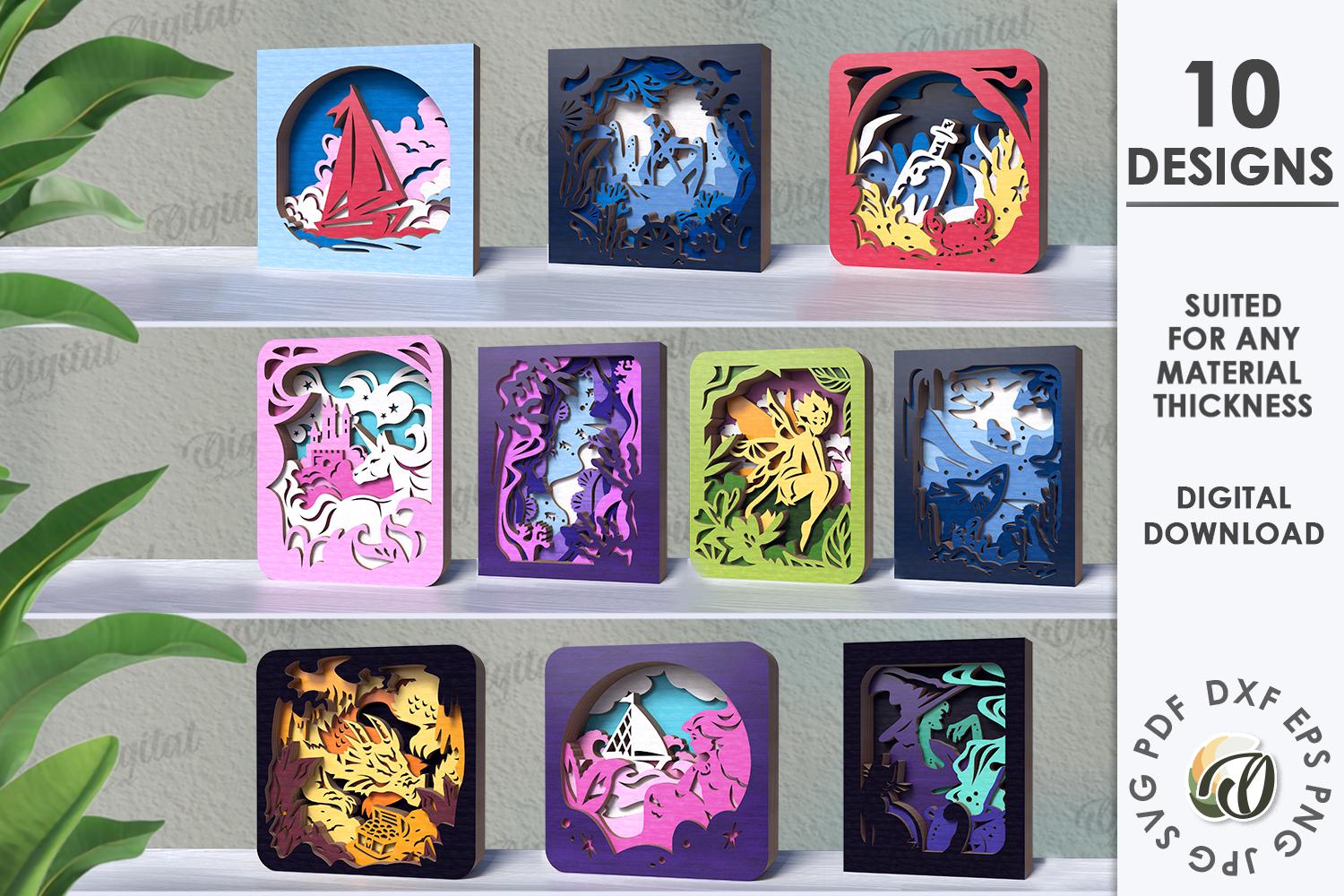 3D Fairy Tale Multilayered Decors Bundle, Decorative Layered Shadow Box ...