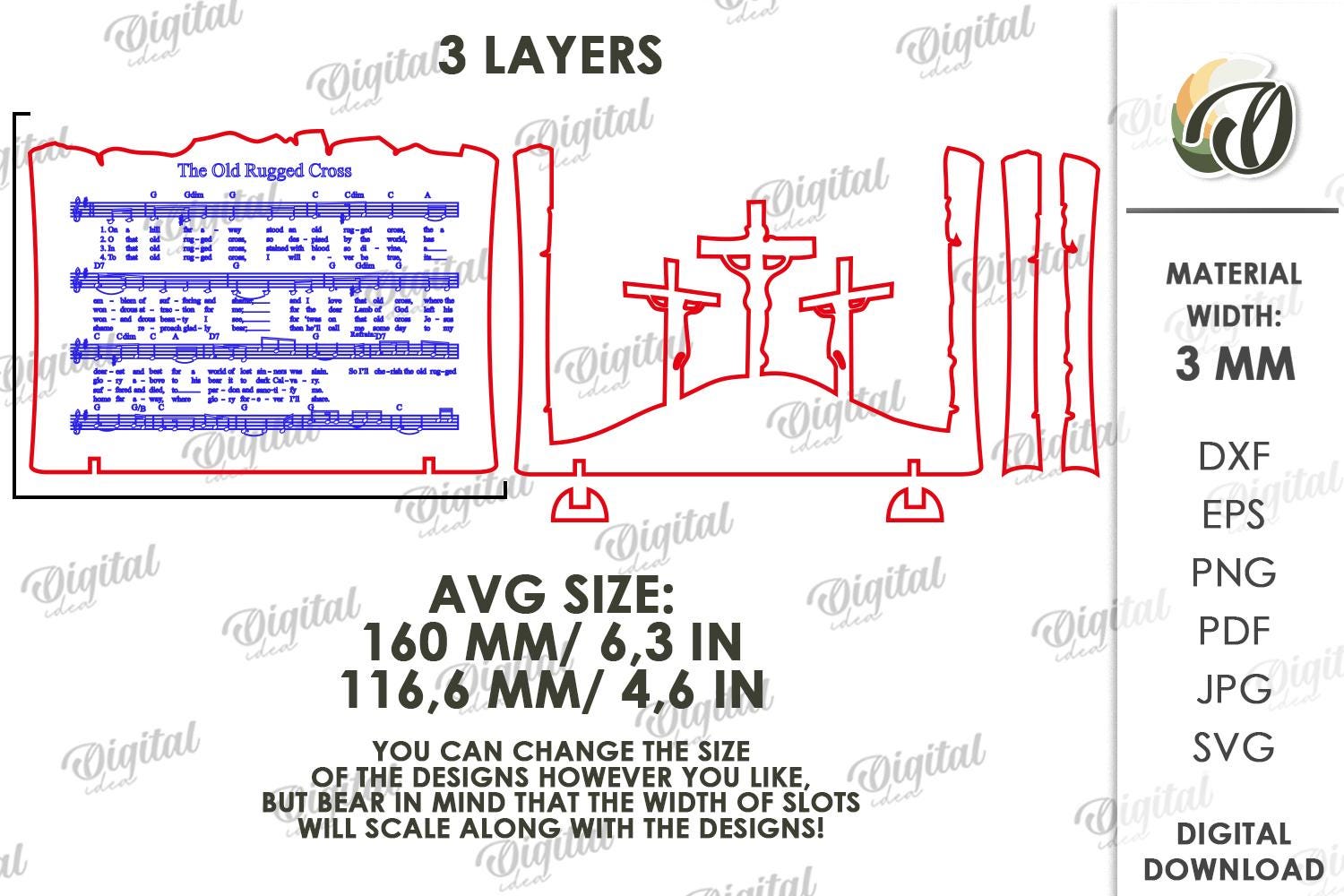 3D Christian Hymn Stands Bundle, Religious Decor Laser Cut Files ...